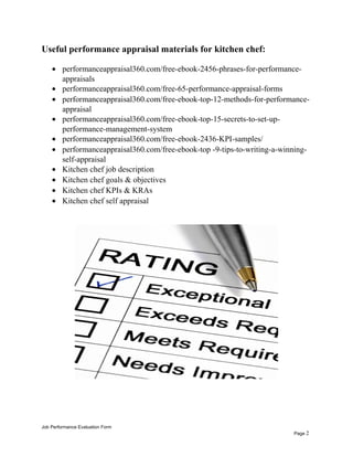 Kitchen chef performance appraisal | DOC