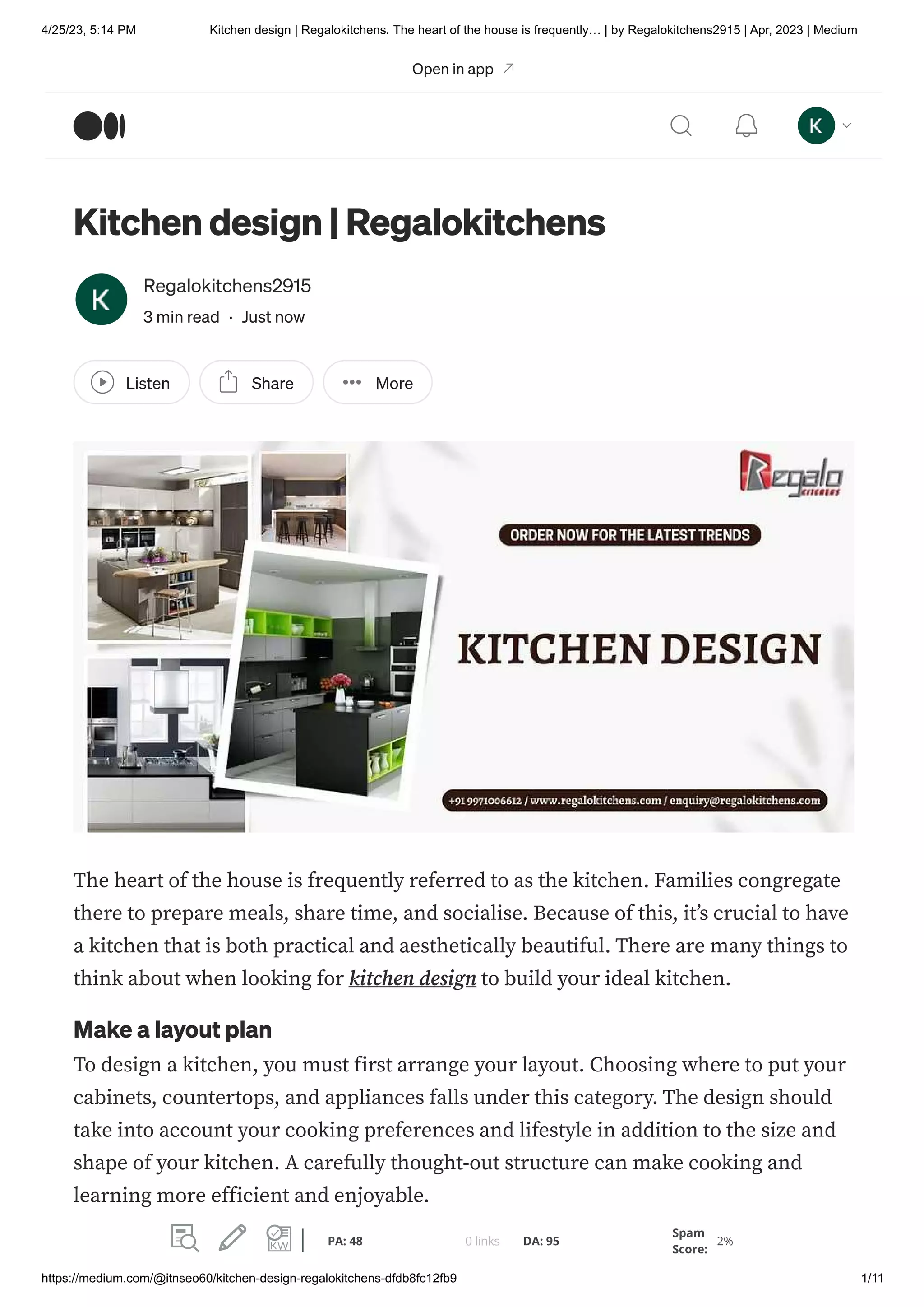 Kitchen design | Regalokitchens | PDF