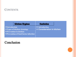 Kitchen hygiene and sanitation | PPTX