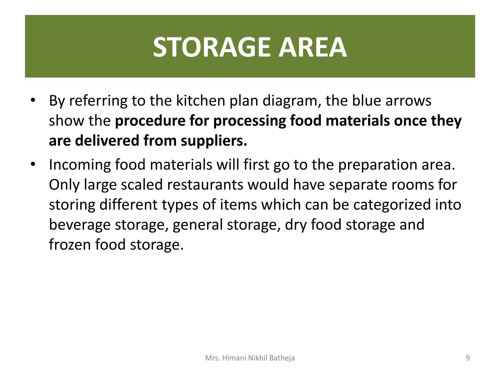 Kitchen layout for food and beverage services | PPTX