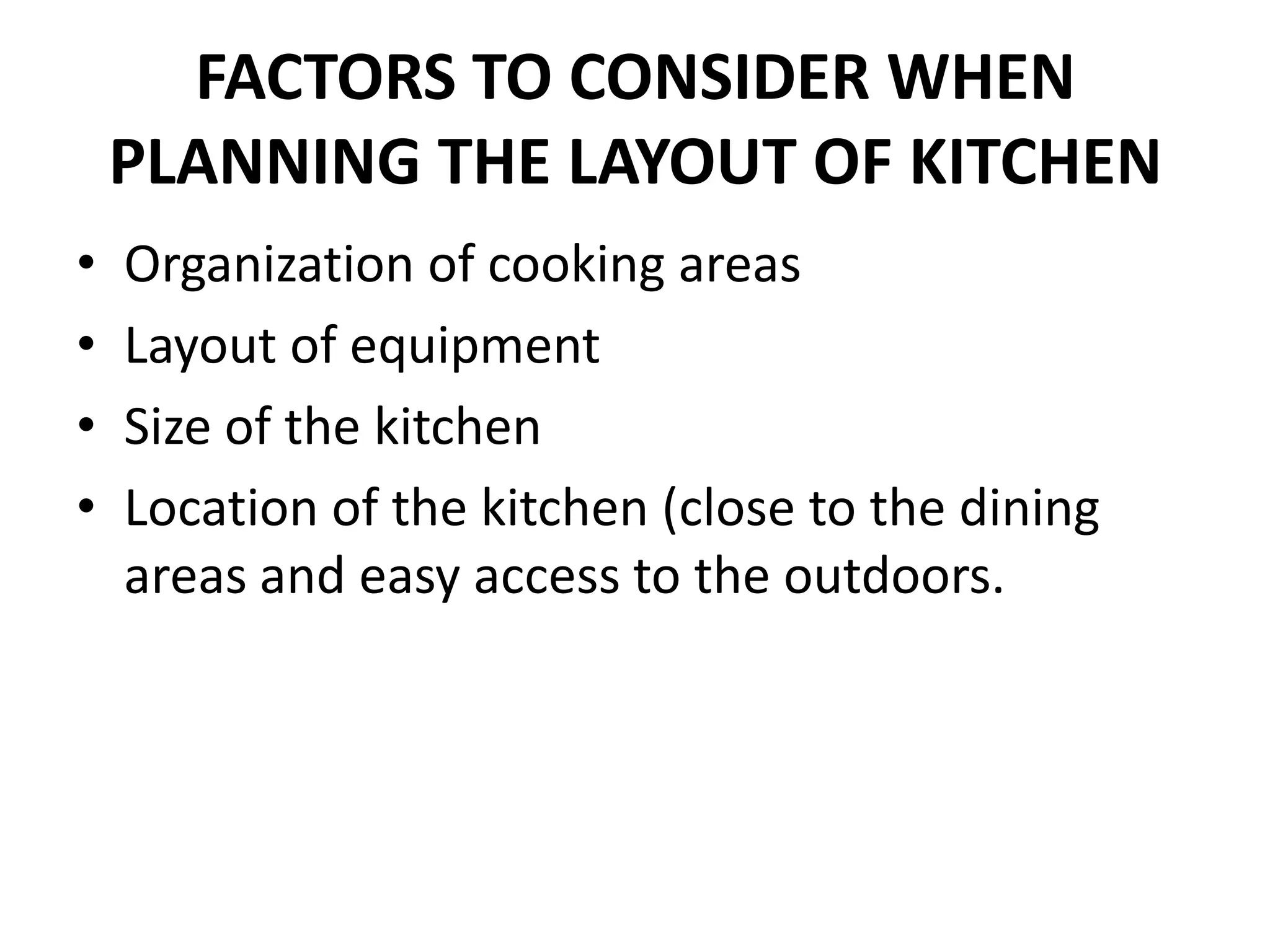 Kitchen layouts module 9 management of food preparation & service | PPTX