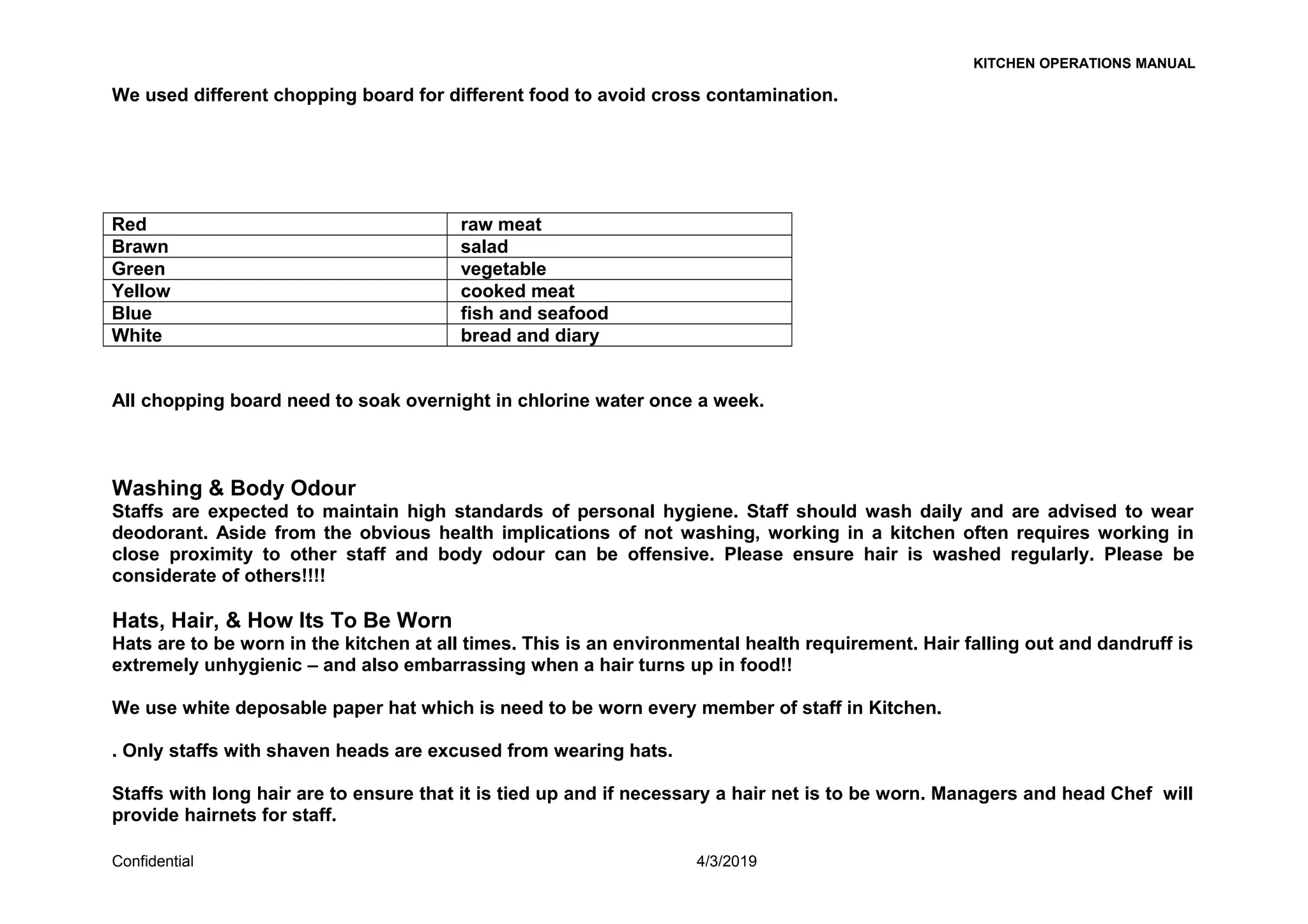 Kitchen Operation Manual | DOC