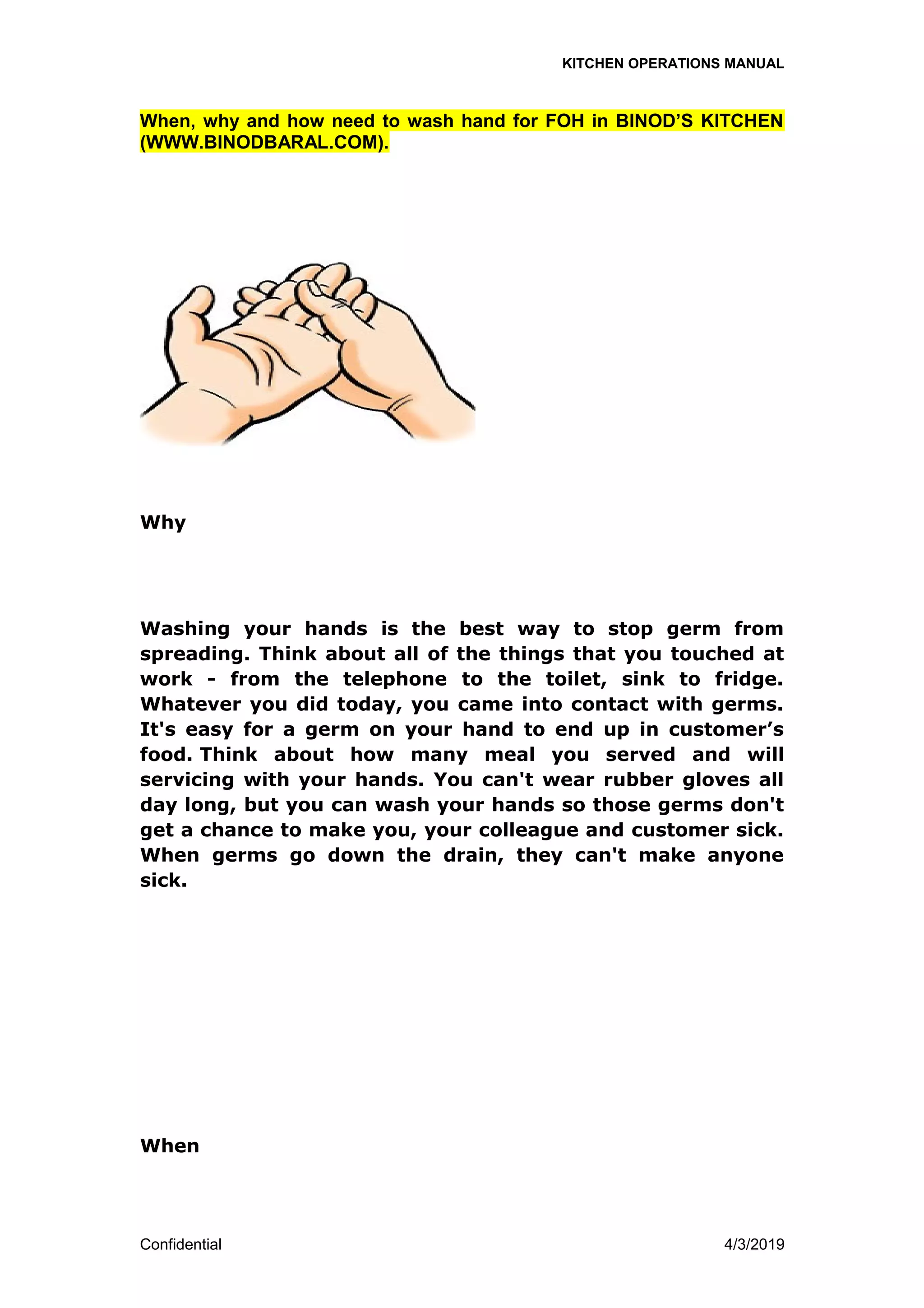 Kitchen Operation Manual | DOC