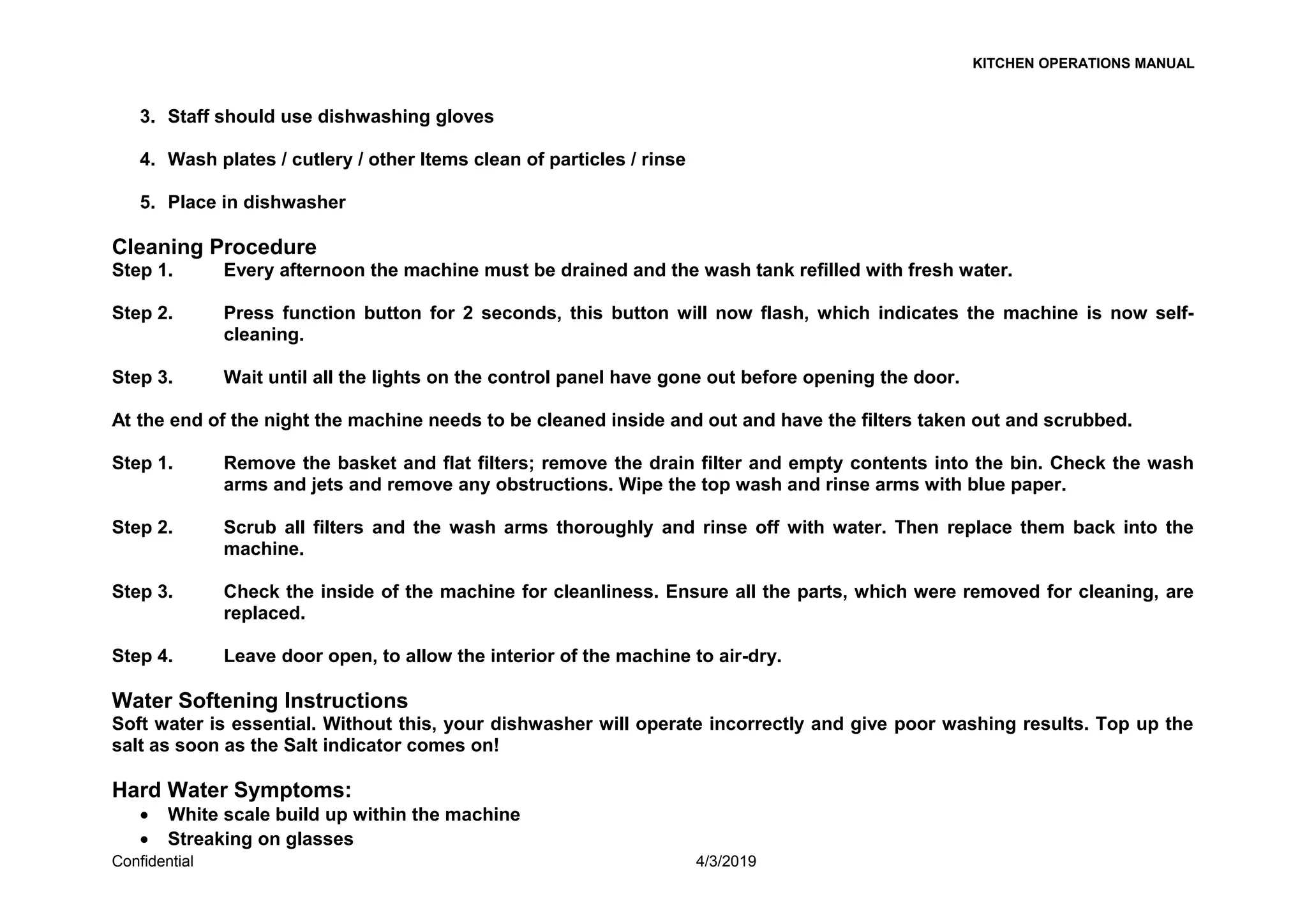 Kitchen Operation Manual | DOC