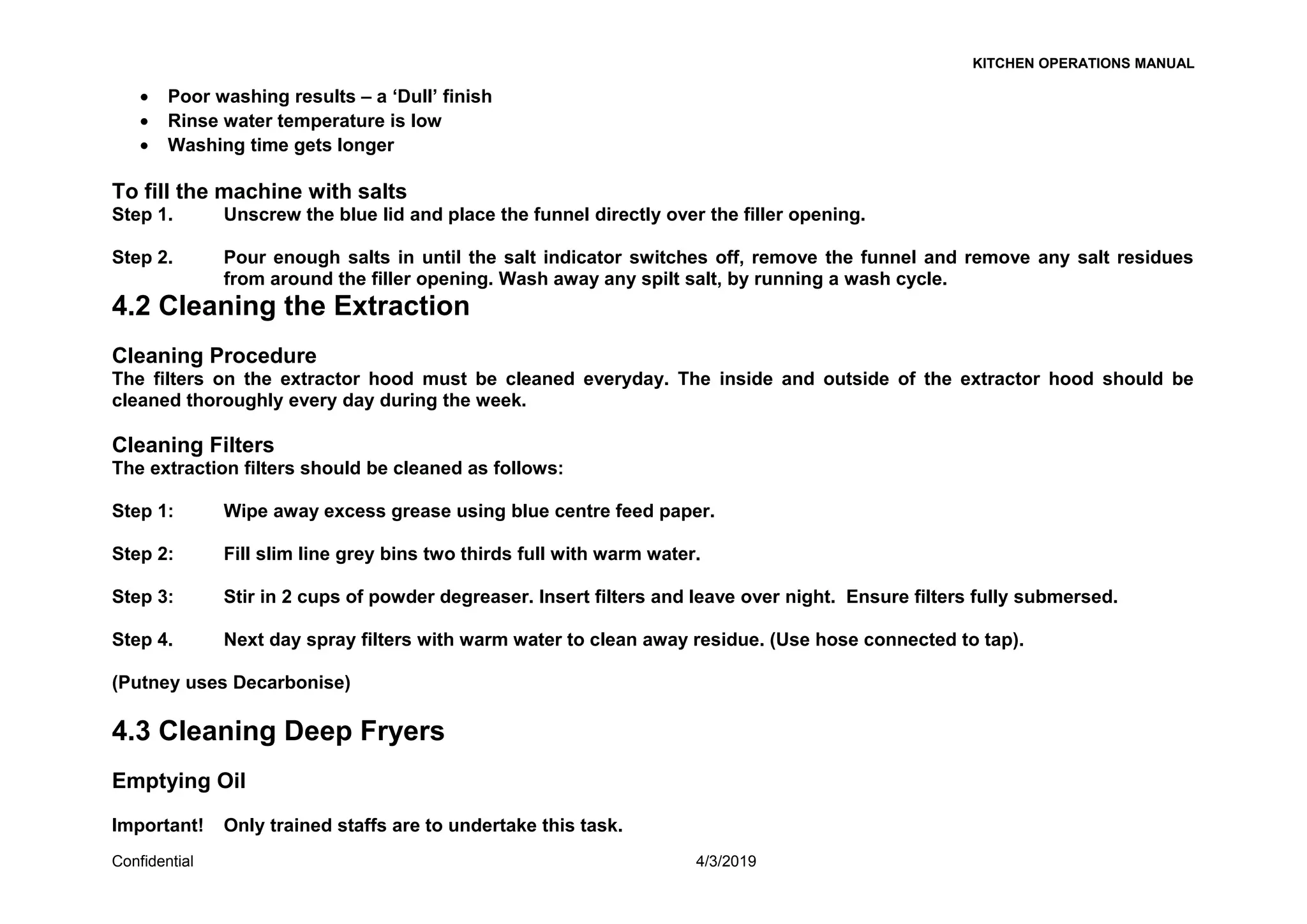 Kitchen Operation Manual | DOC