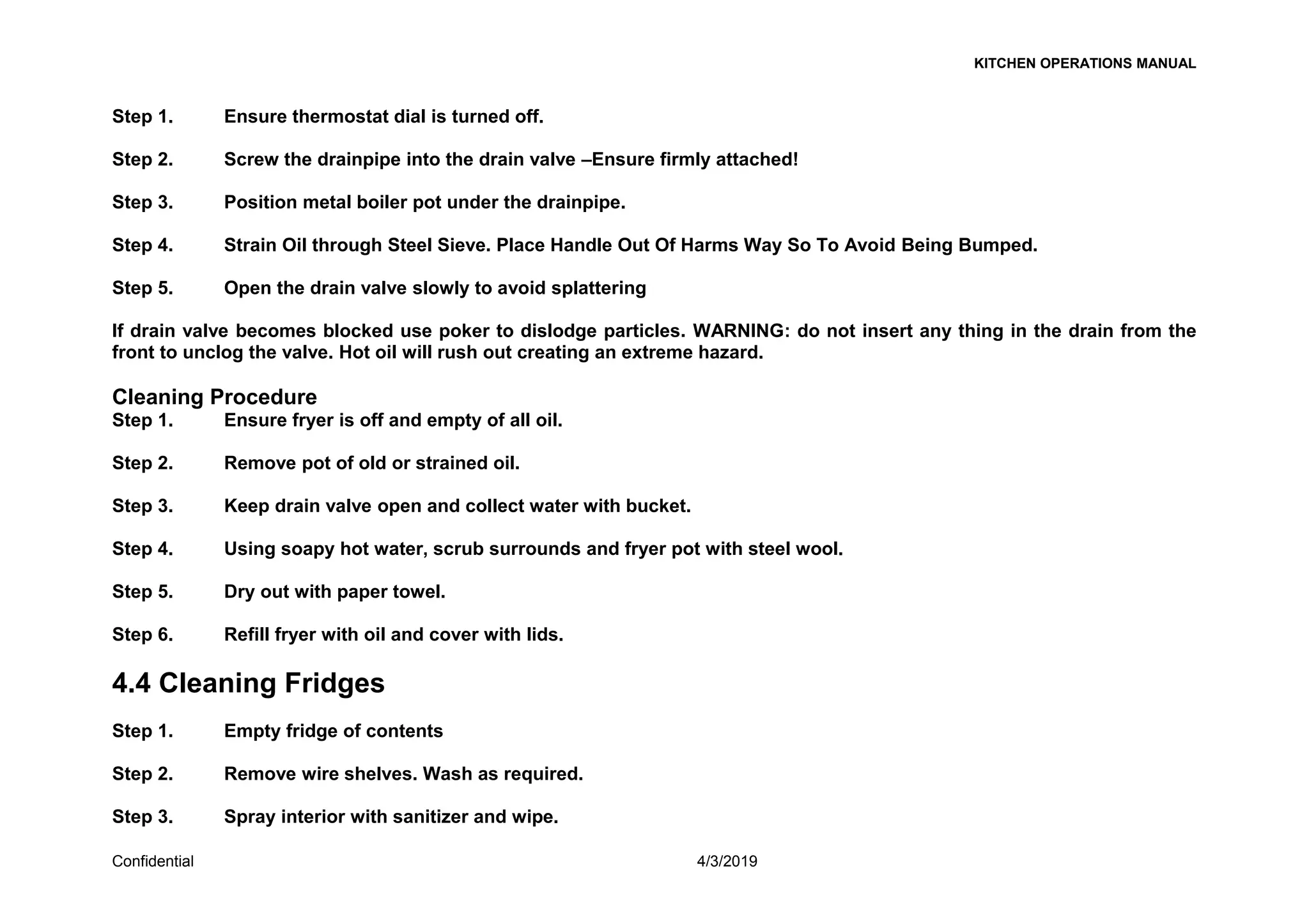 Kitchen Operation Manual | DOC