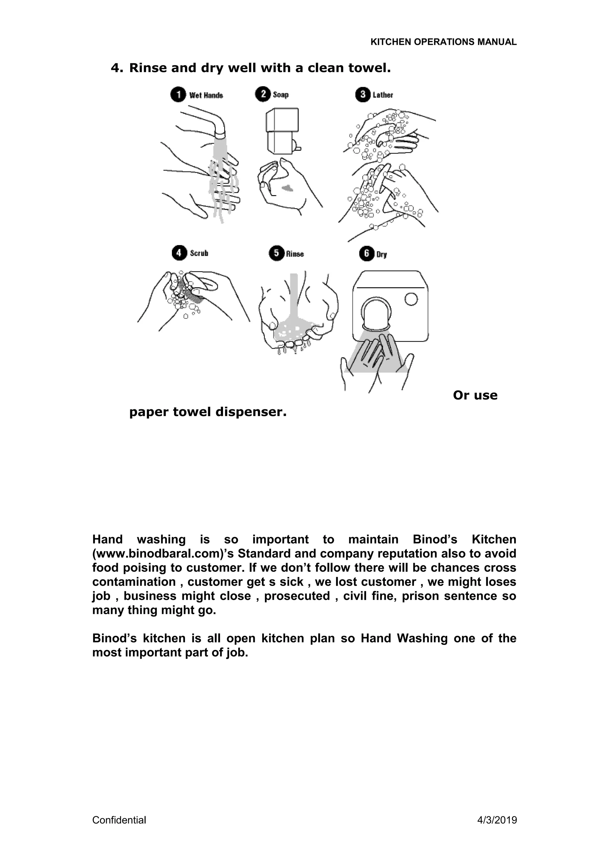 Kitchen Operation Manual | DOC