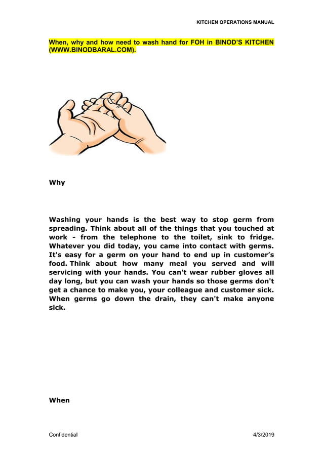 Kitchen Operation Manual | DOC | Home Appliances | Home & Garden