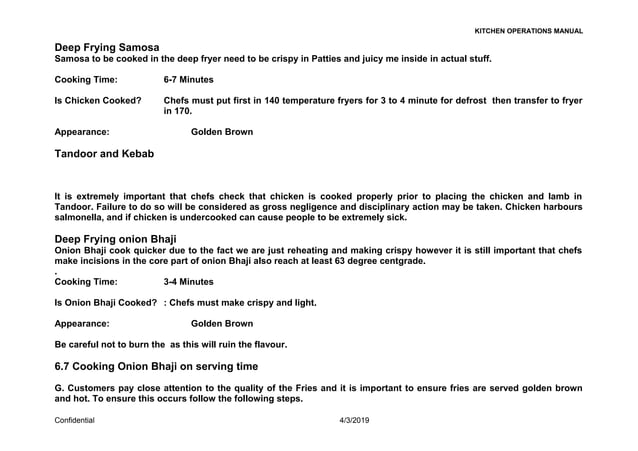 Kitchen Operation Manual | DOC | Home Appliances | Home & Garden