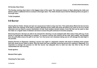 Kitchen Operation Manual | DOC