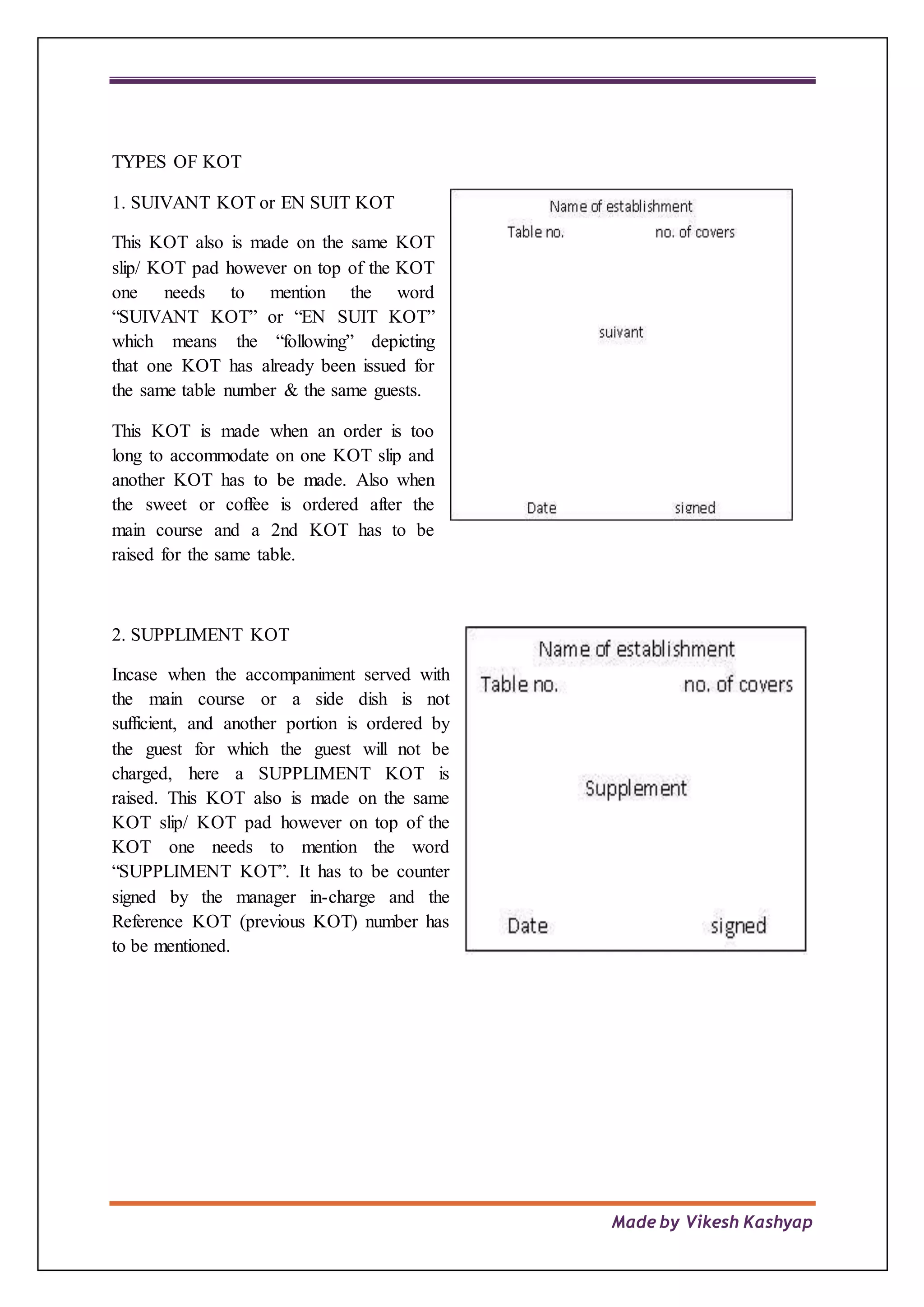 Kitchen order ticket | DOCX