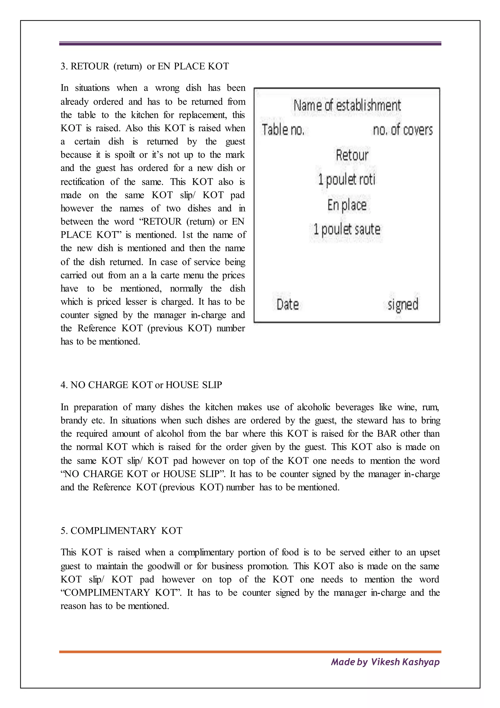 Kitchen order ticket | DOCX