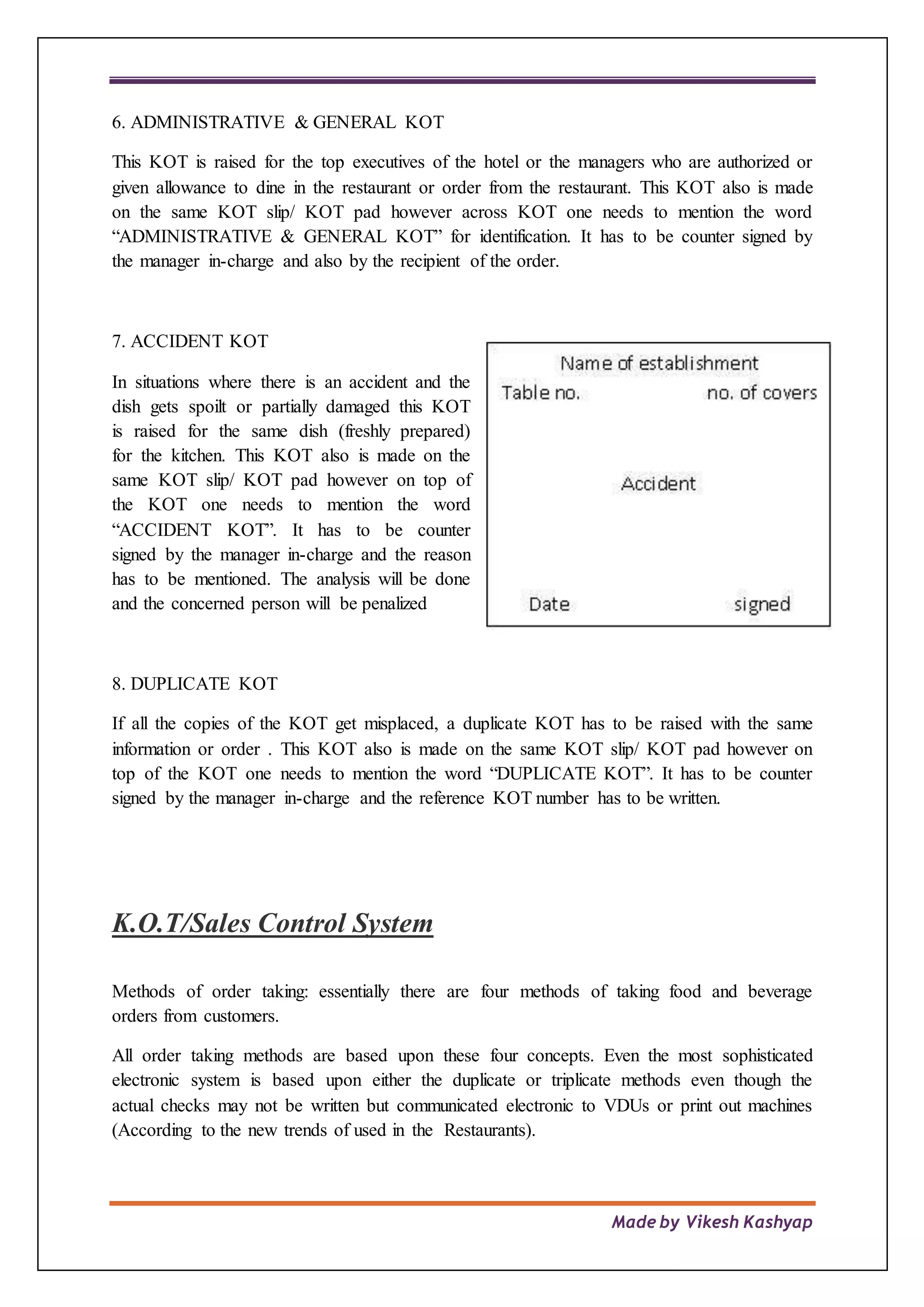 Kitchen order ticket | DOCX