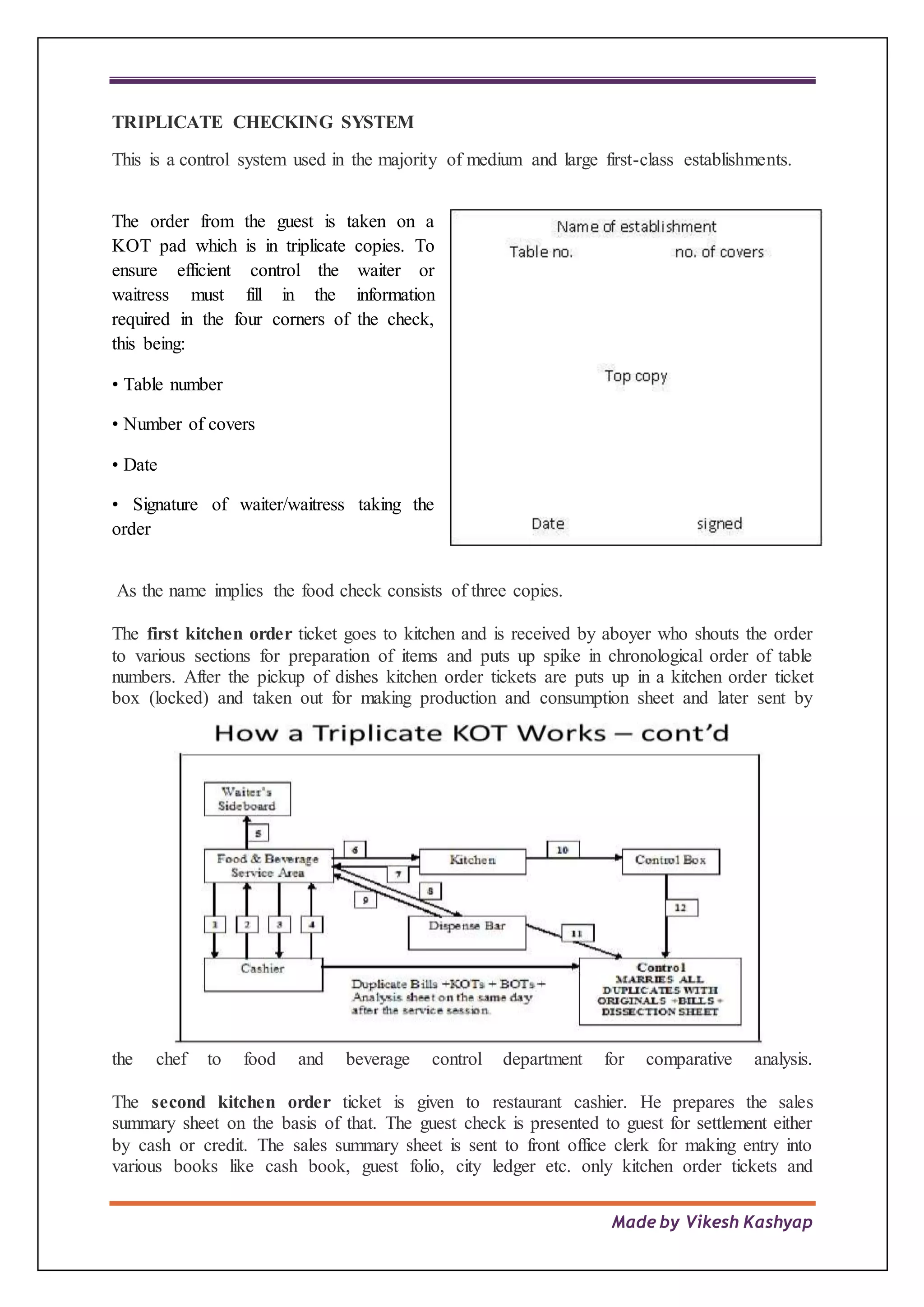 Kitchen order ticket | DOCX