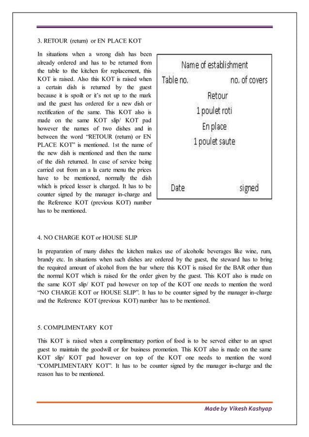 Kitchen order ticket | DOCX