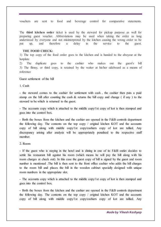 Kitchen order ticket | DOCX