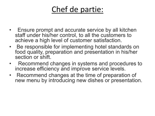 CLASSIC KITCHEN BRIGADE | PPTX