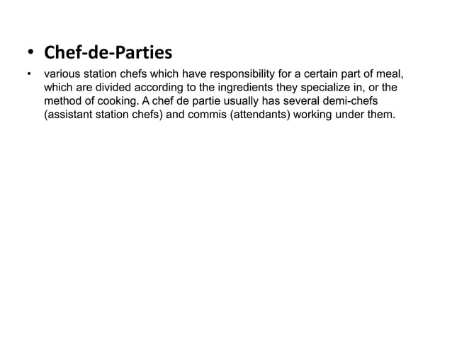 CLASSIC KITCHEN BRIGADE | PPTX