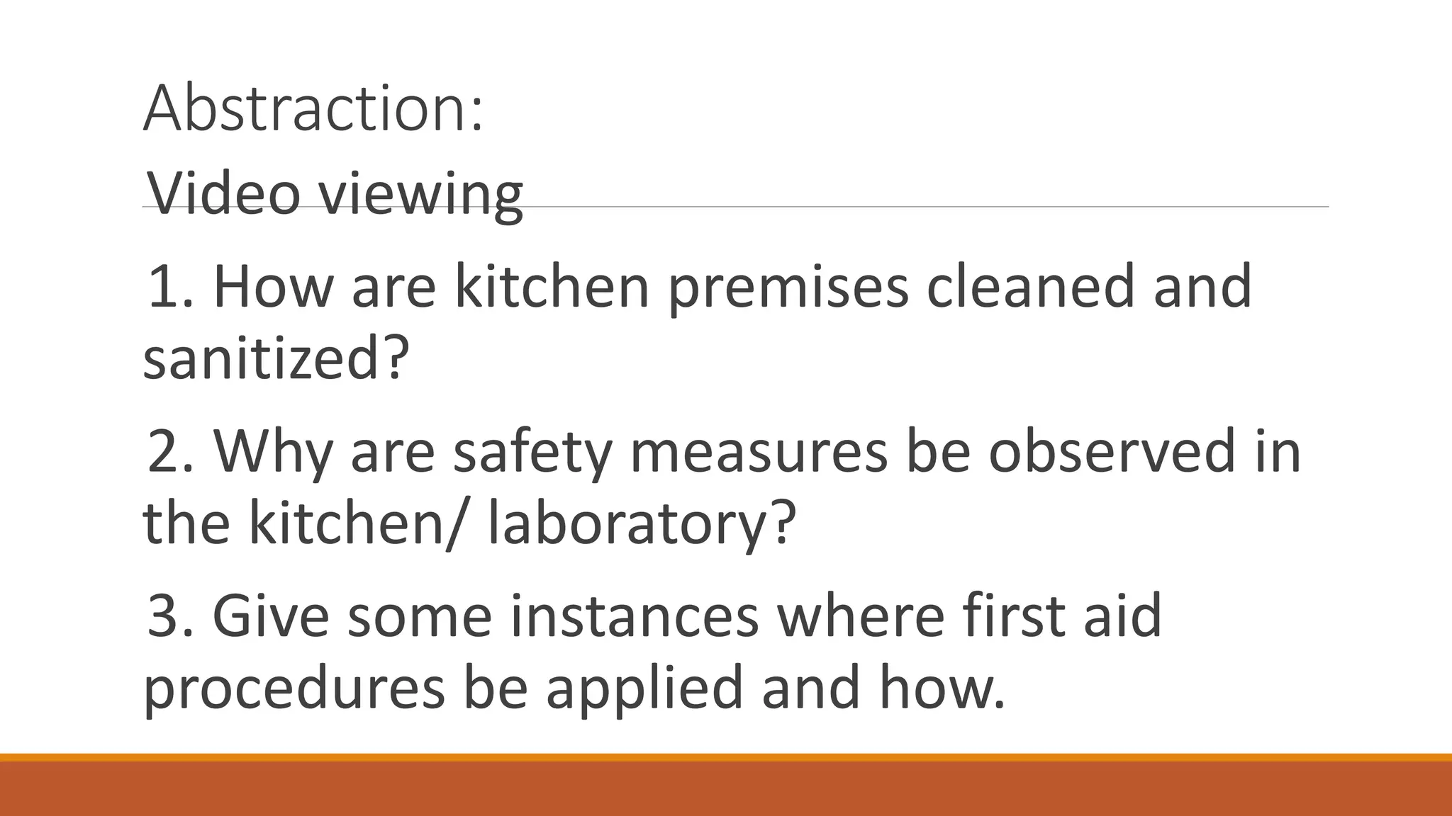 Kitchen premises | PPTX