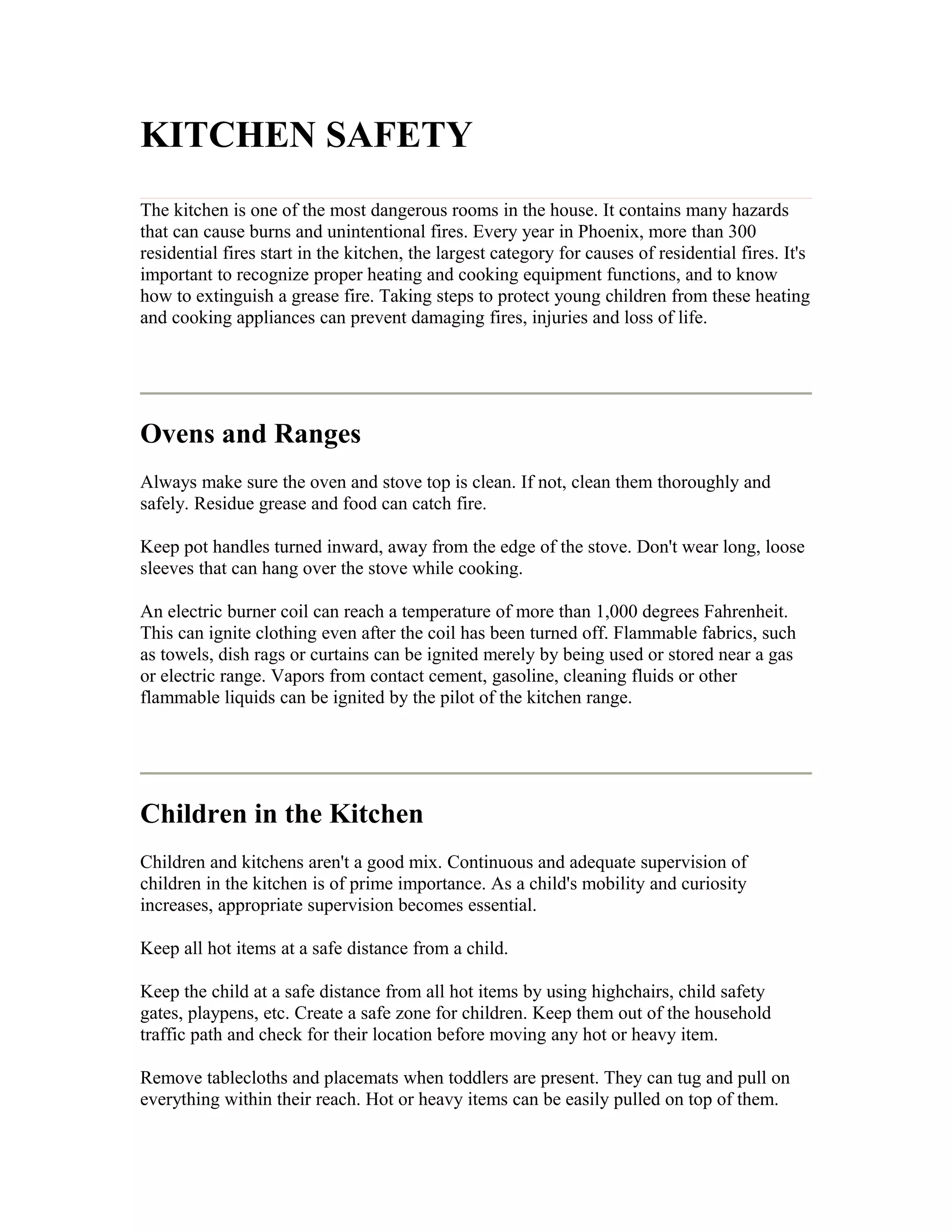 Kitchen safety | DOC