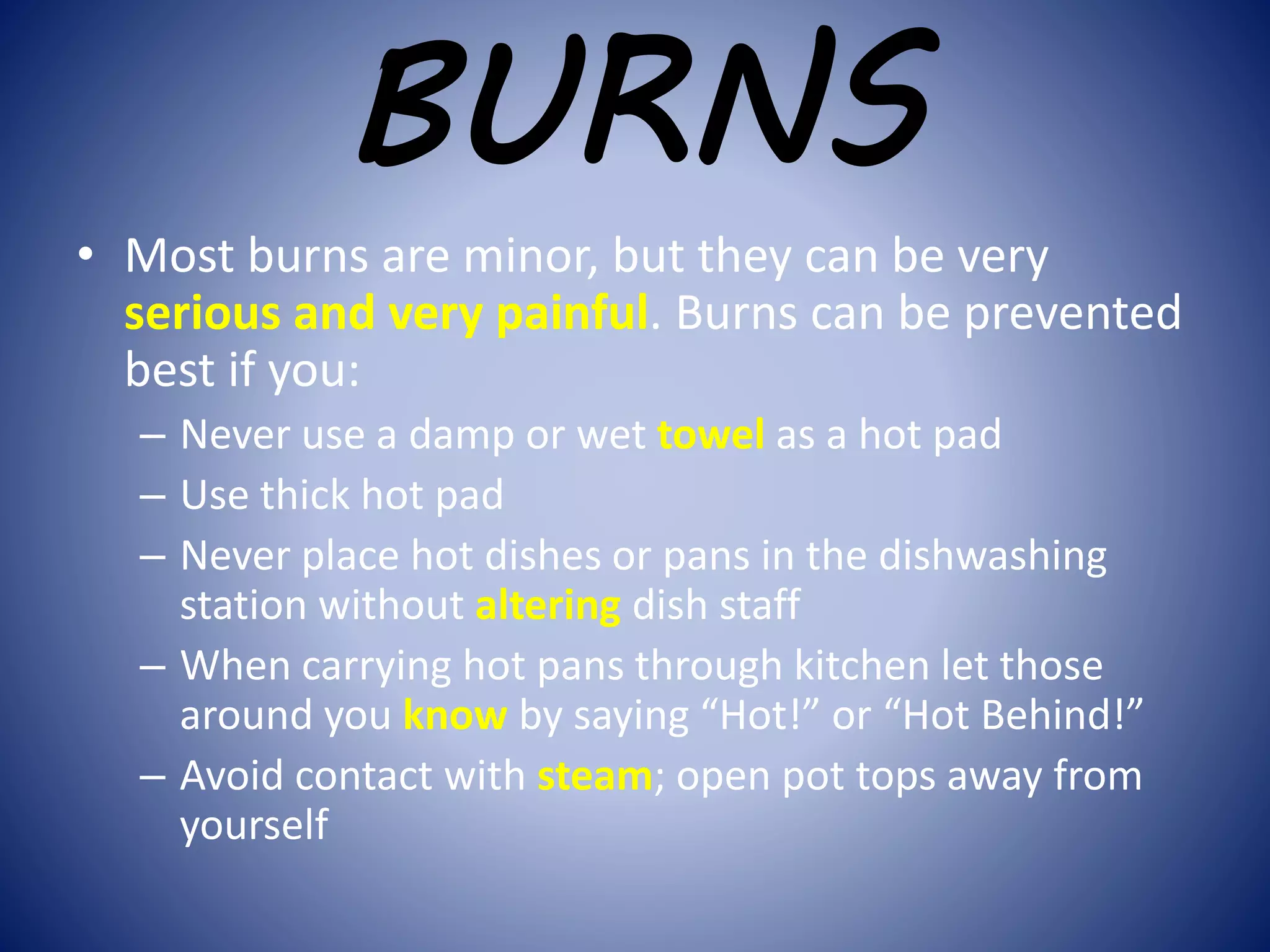 Kitchen safety power point | PPTX