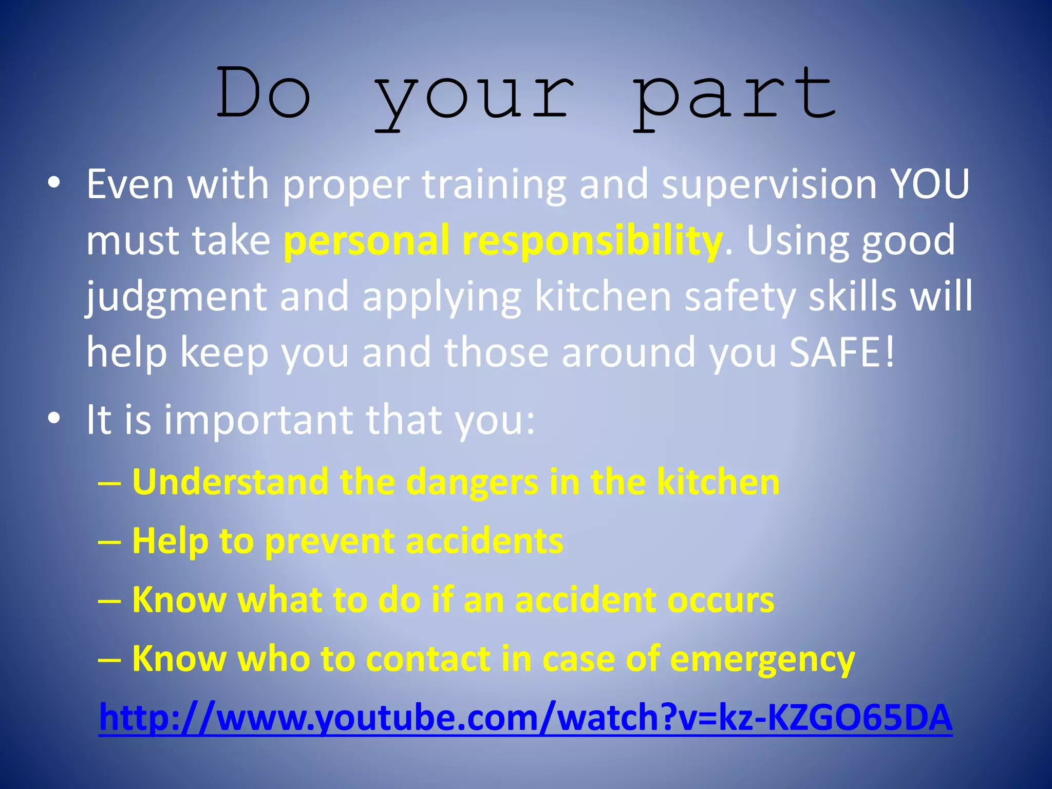 Kitchen safety power point | PPTX