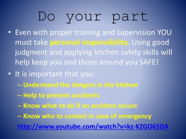 Kitchen safety power point | PPTX