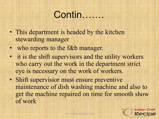 Kitchen stewarding department | PPTX