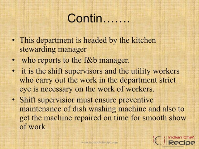 Kitchen stewarding department | PPTX | Home Appliances | Home & Garden