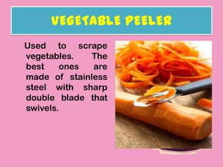 Use and Maintain Kitchen Tools and Equipment | PPTX