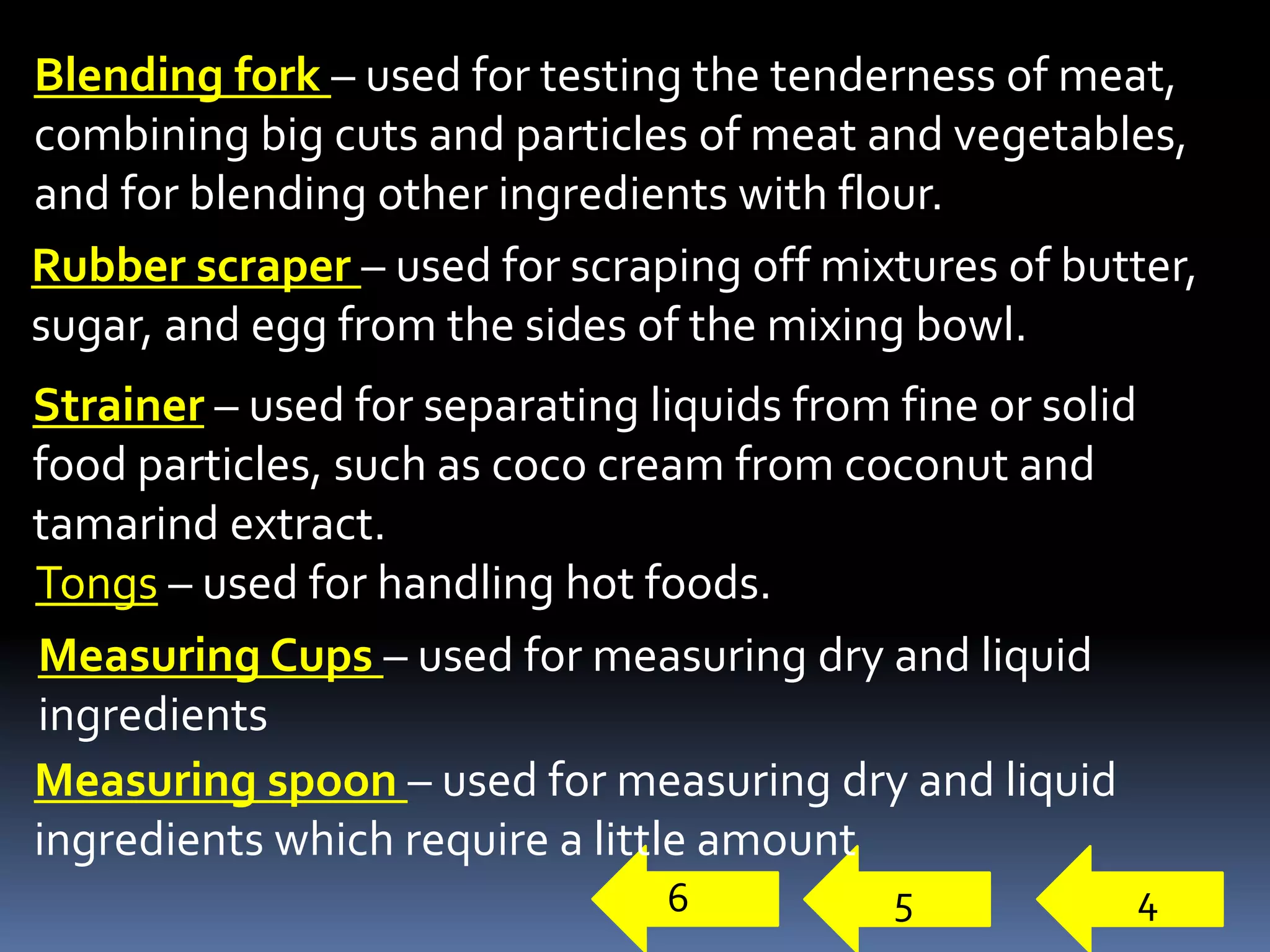 Kitchen tools Use in Preparing Cereals and Starch | PPTX