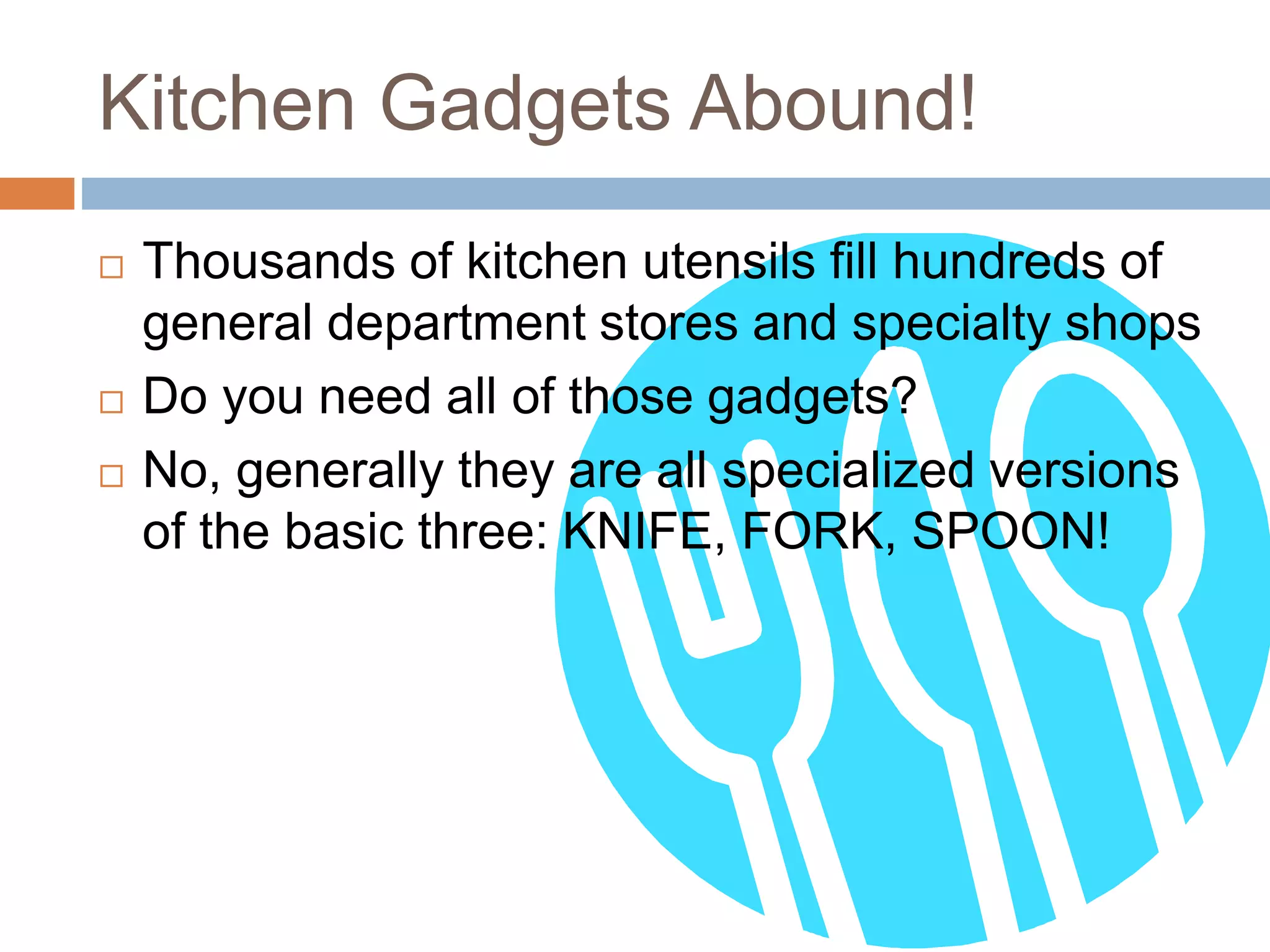 Kitchen utensils ppt | PPTX