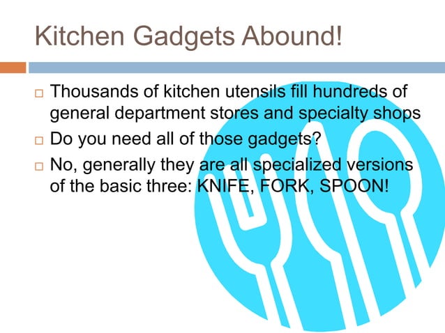 Kitchen utensils ppt | PPTX | Home Appliances | Home & Garden