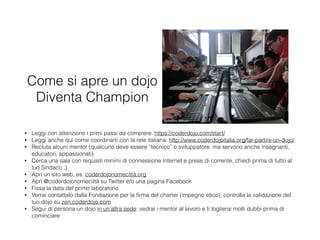Kit per aprire un CoderDojo - per i Digital Champion | PPT
