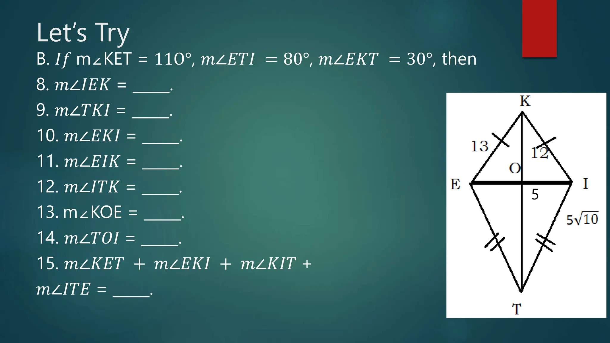 Solving problems involving a KITE (Grade 9).pptx