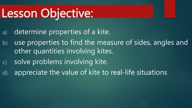 Solving Problems Involving A Kite Grade 9 Pptx