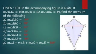 Solving problems involving a KITE (Grade 9).pptx