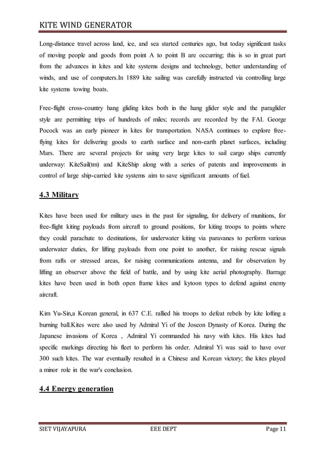 Kite wind generator | DOCX | Power and Energy Industry | Industries
