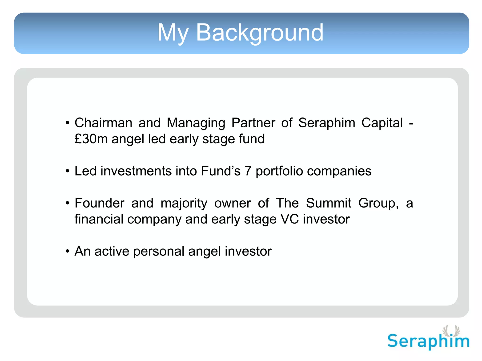 The UK Angel Movement - Kit Hunter Gordon Seraphim Capital Stanford ...