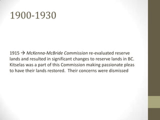 Kitselas Historic Timeline | PPTX