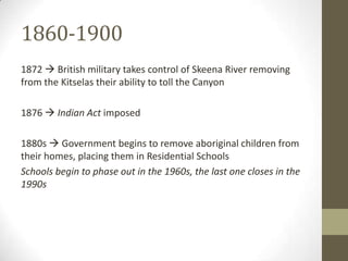 Kitselas Historic Timeline | PPTX