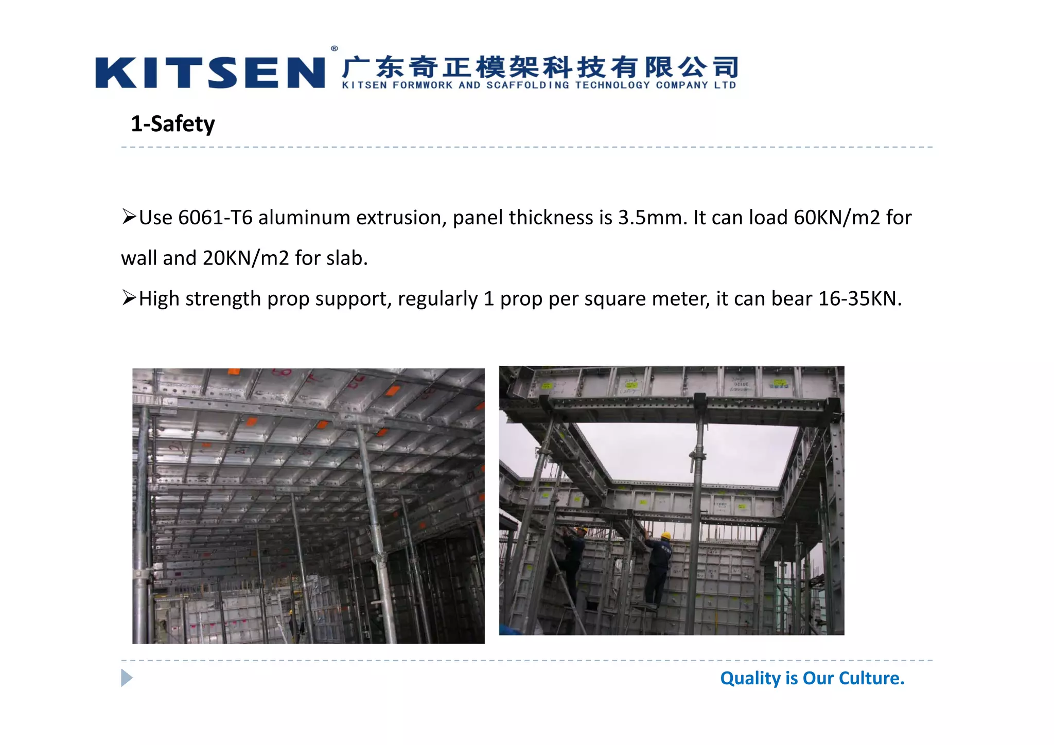 Kitsen aluminum formwork system | PDF