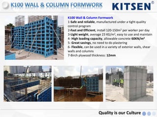 Kitsen top rated formwork and scaffolding | PPTX