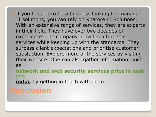 KITSPL-Understanding managed IT services. | PPTX | IT and Internet Support | Internet