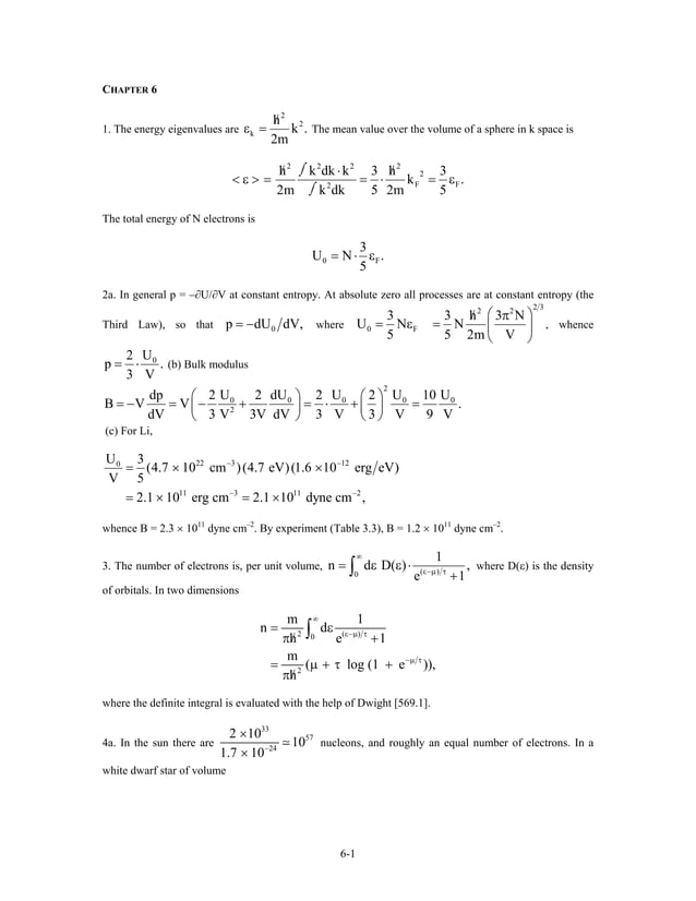 Kittel c. introduction to solid state physics 8 th edition - solution manual | PDF