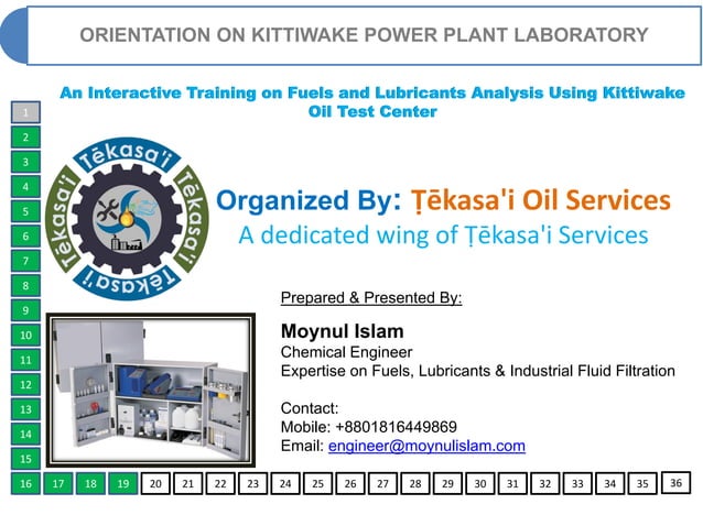 Using Kittiwake Oil Test Center in Oil Analysis Laboratory | PDF