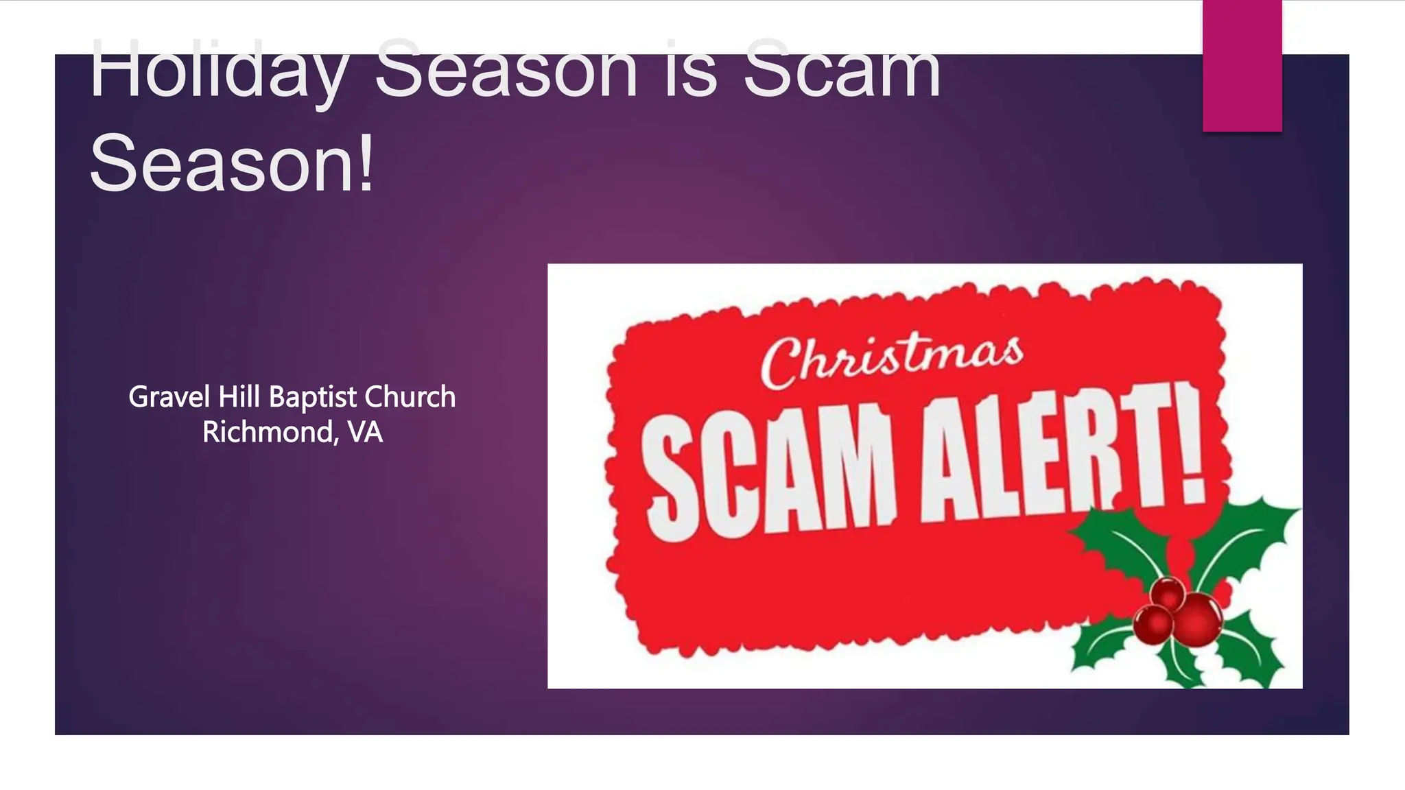 Holiday Season is Scam Season | PPT