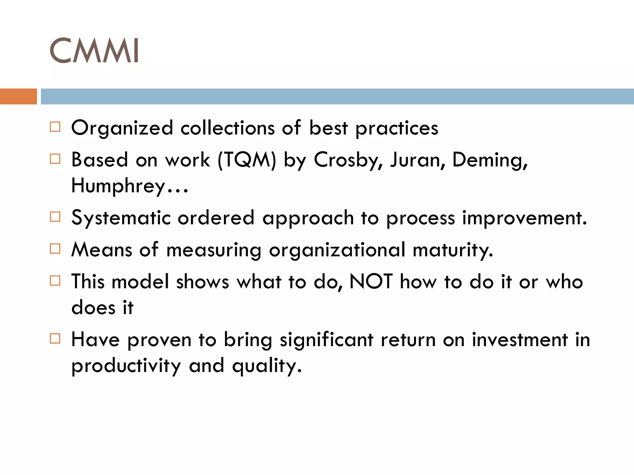 Kivanc Kanturk Swe550 Fall2010 Capability Maturity Model Integration (Cmmi) | PPT