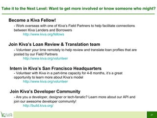 Kiva Presentation for Foothill College Microfinance Club | PPT