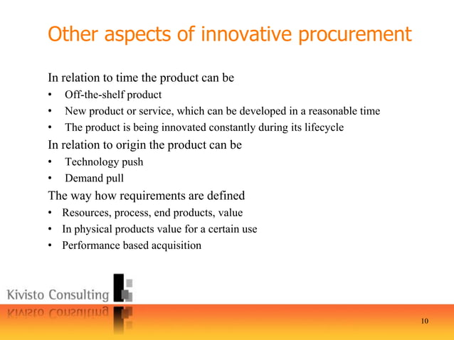 Kivistö et al_innovative procurement processes | PPT